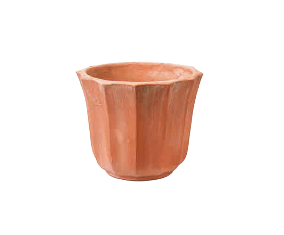 Vase - à forme de lis - pour l'exterieur - en terre cuite