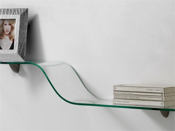 shelf in curved glass Wave