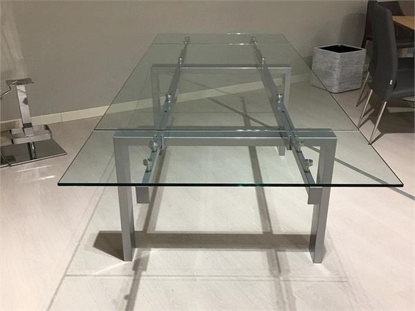Extending table Glass Metallo