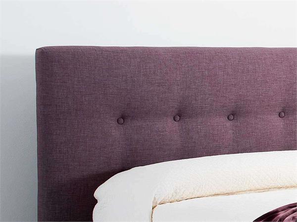 Lit rembourré - tête de lit avec boutons - et recipient - Monica