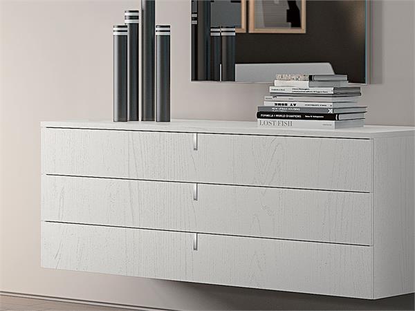 Commode suspendue avec 3 tiroirs Tratto