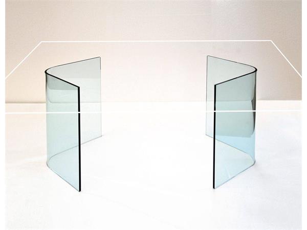 Basi in vetro curvato per tavolo in vetro Libro
