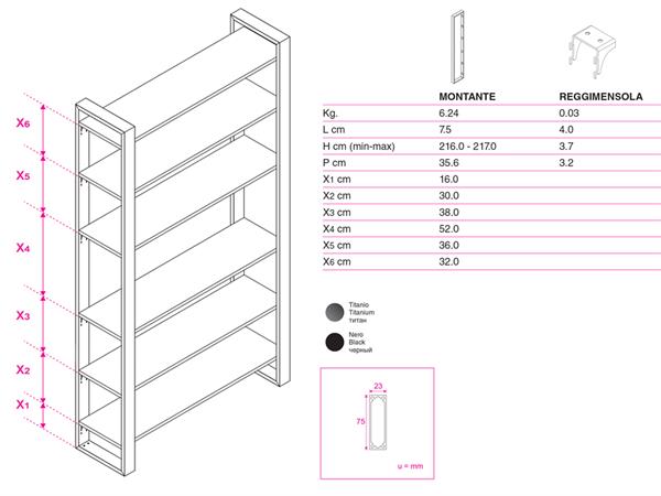 Design wall bookcase Outline