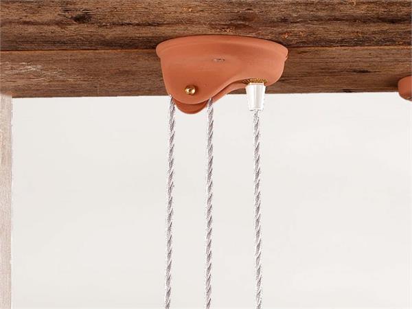 Terracotta pendant light - rustic light - Piatto