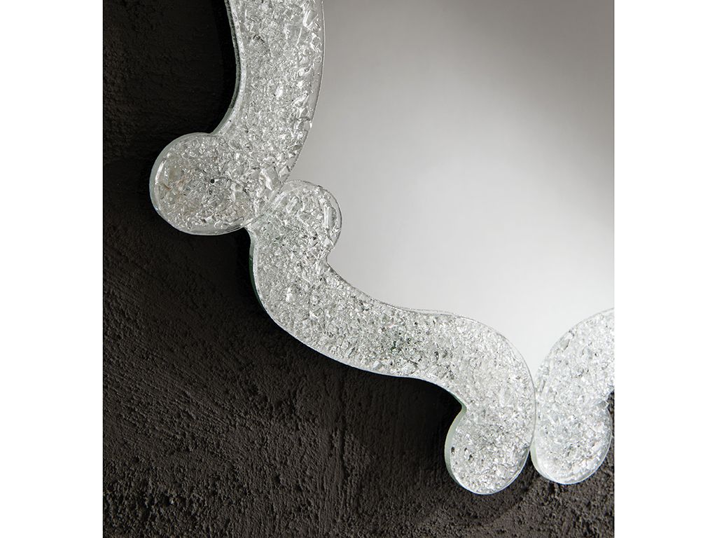 Specchio in vetro graniglia Orchidea