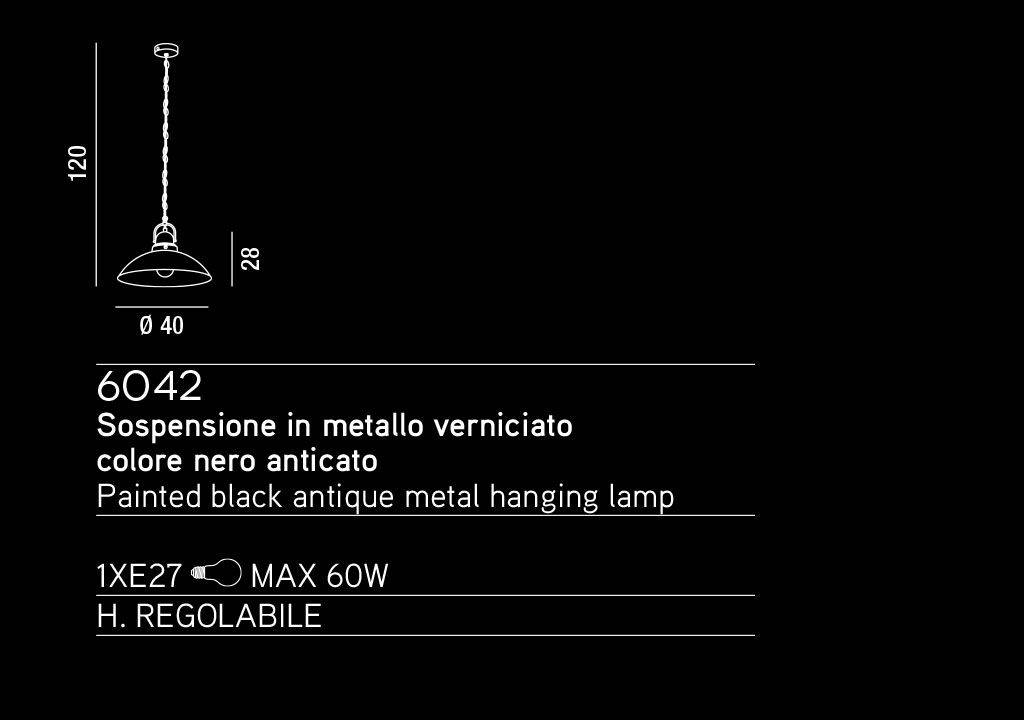 Metal pendant lamp ARSENALE 6042